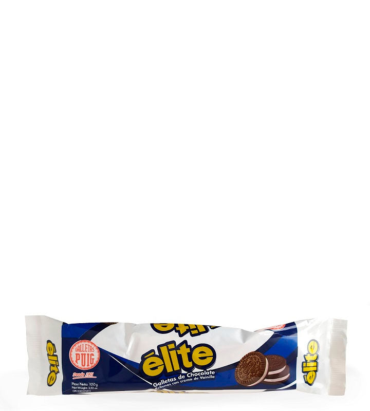 Galletas Puig Elite Galletas de chocolate rellenas con crema de vainil ...