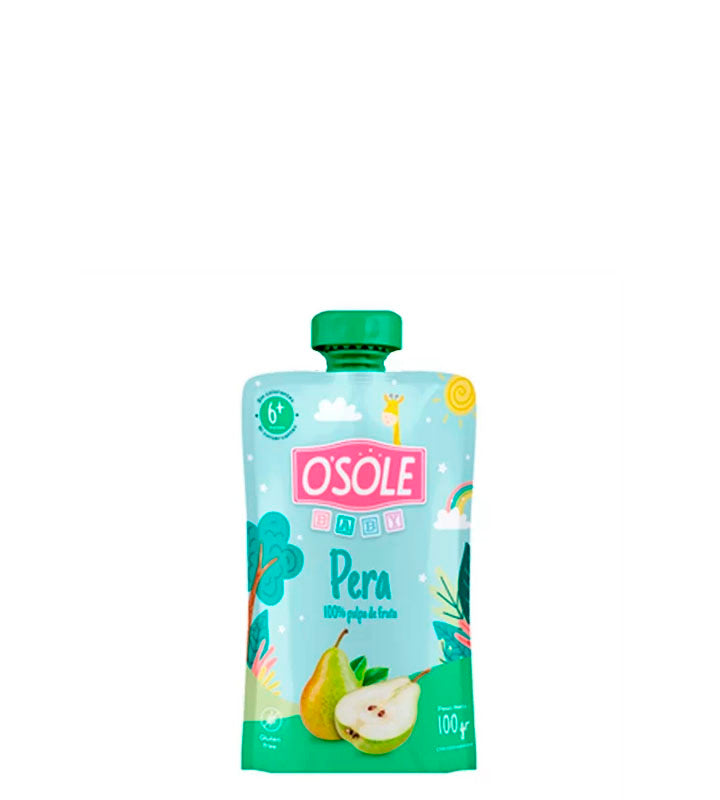 Osole Baby Compota de pera con pulpa de fruta natural Gluten Free +6 m ...