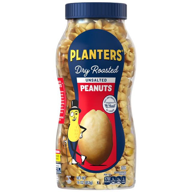 Planters dry roasted peanuts unsalted - Maní tostado sin sal 453g ...