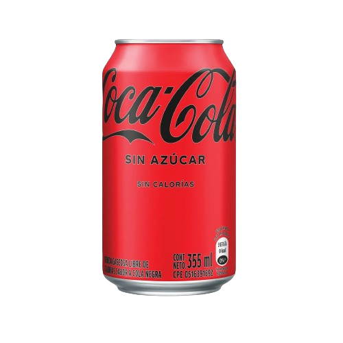 Coca-Cola Sin azúcar/sabor a cola negra - Bebida gaseosa en lata 355ml ...