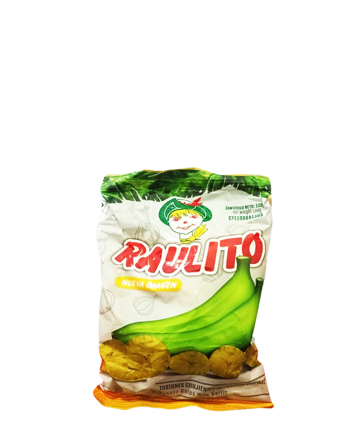Raulito Tostones Crujientes D ePlatano Con Ajo 100g – Baraki Bodegón